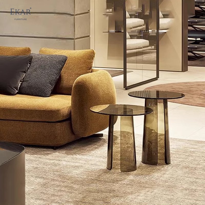 European Gray Transparent Acrylic Corner Table
