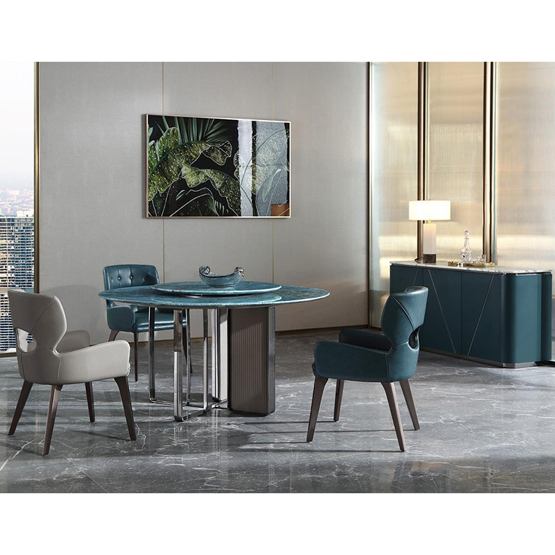 Victorian blue round modern dining room table