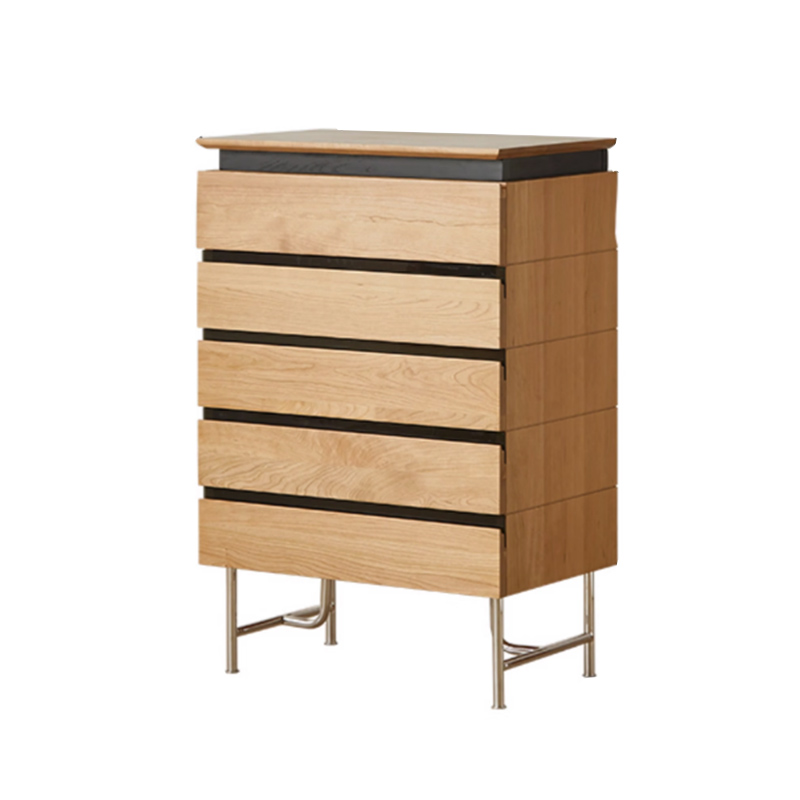 Cherry wood color multi-drawer chest