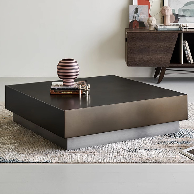 Modern living room furniture square metal coffee table