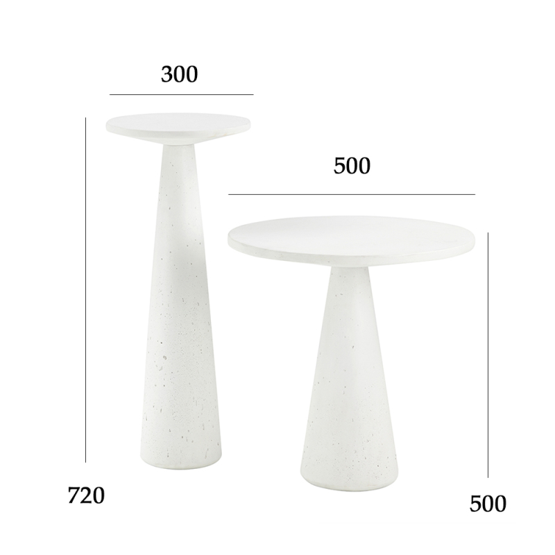 Modern design unique conical cement corner table