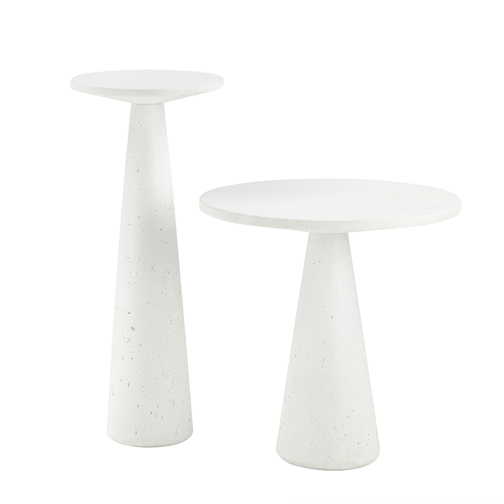 Modern design unique conical cement corner table