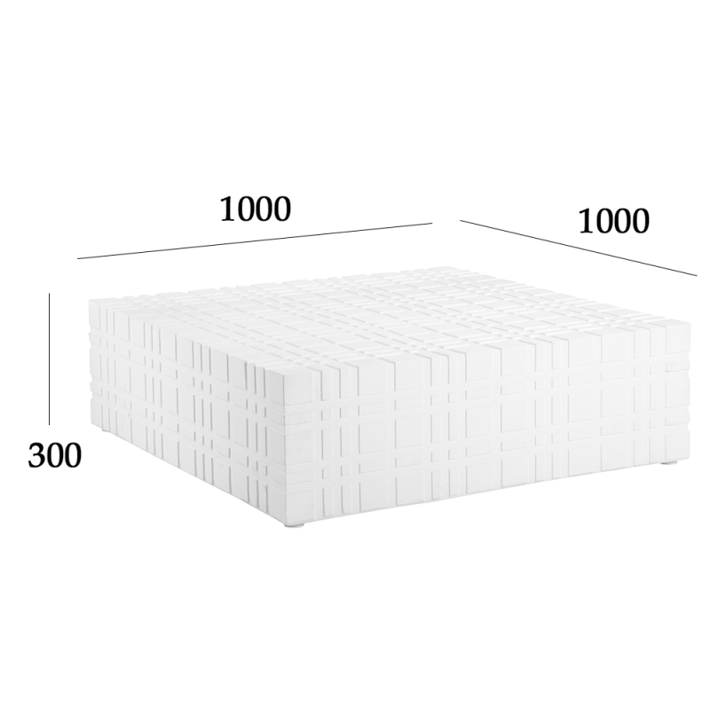 Modern Rectangular Cement Outdoor Coffee Table