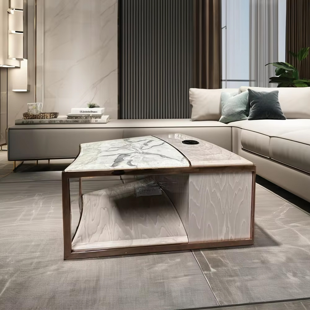 Modern Modular Marble Coffee Table Set