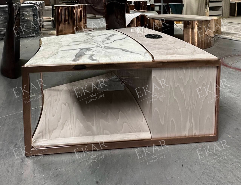 Modern Modular Marble Coffee Table Set