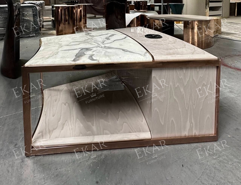 Modern Modular Marble Coffee Table Set