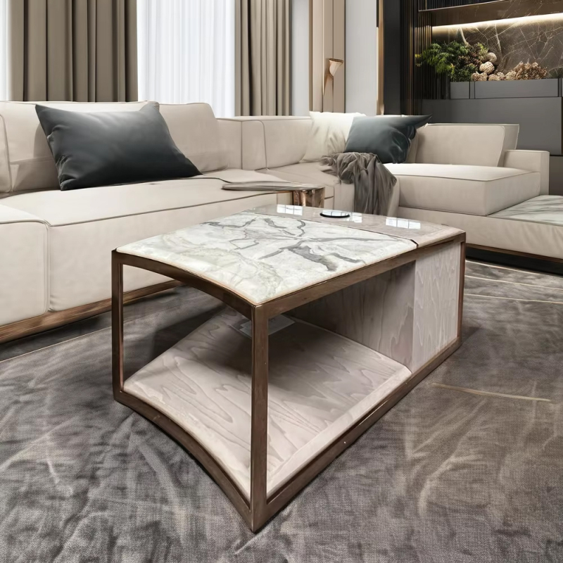 Modern Modular Marble Coffee Table Set