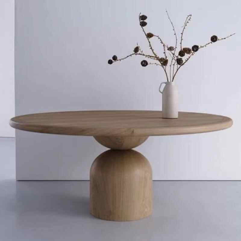 Modern Solid Wood Round Corner Table for Living Room