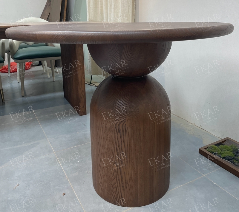 Modern Solid Wood Round Corner Table for Living Room
