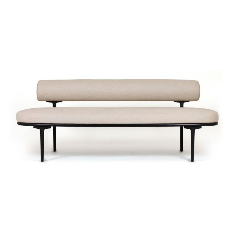 Modern Velvet Bench with Upholstered Seat and Wooden Legs for Bedroom