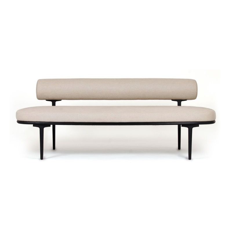 Modern Velvet Bench with Upholstered Seat and Wooden Legs for Bedroom