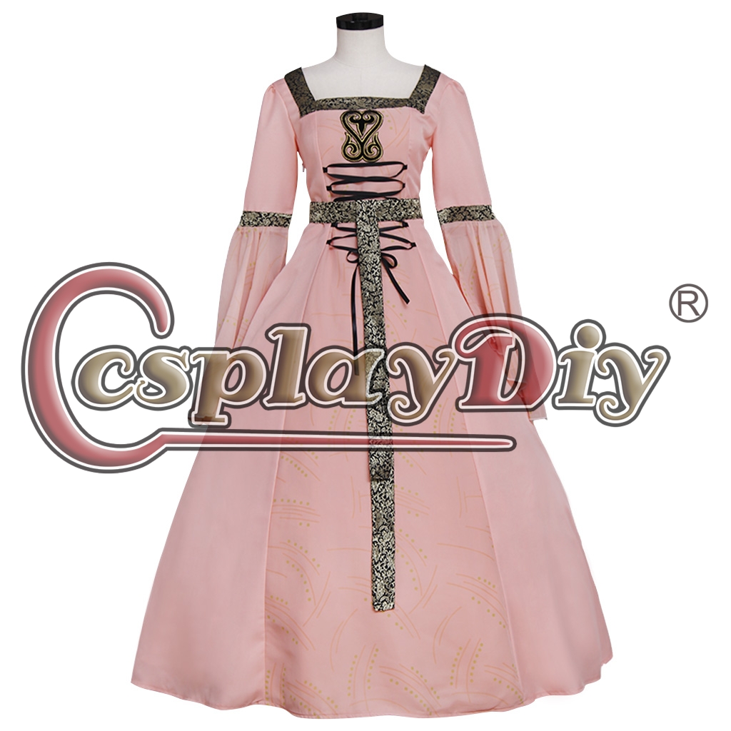 Gothic Victorian Medieval Dress Pink Fancy Party Carnival Cosplay Dress ...