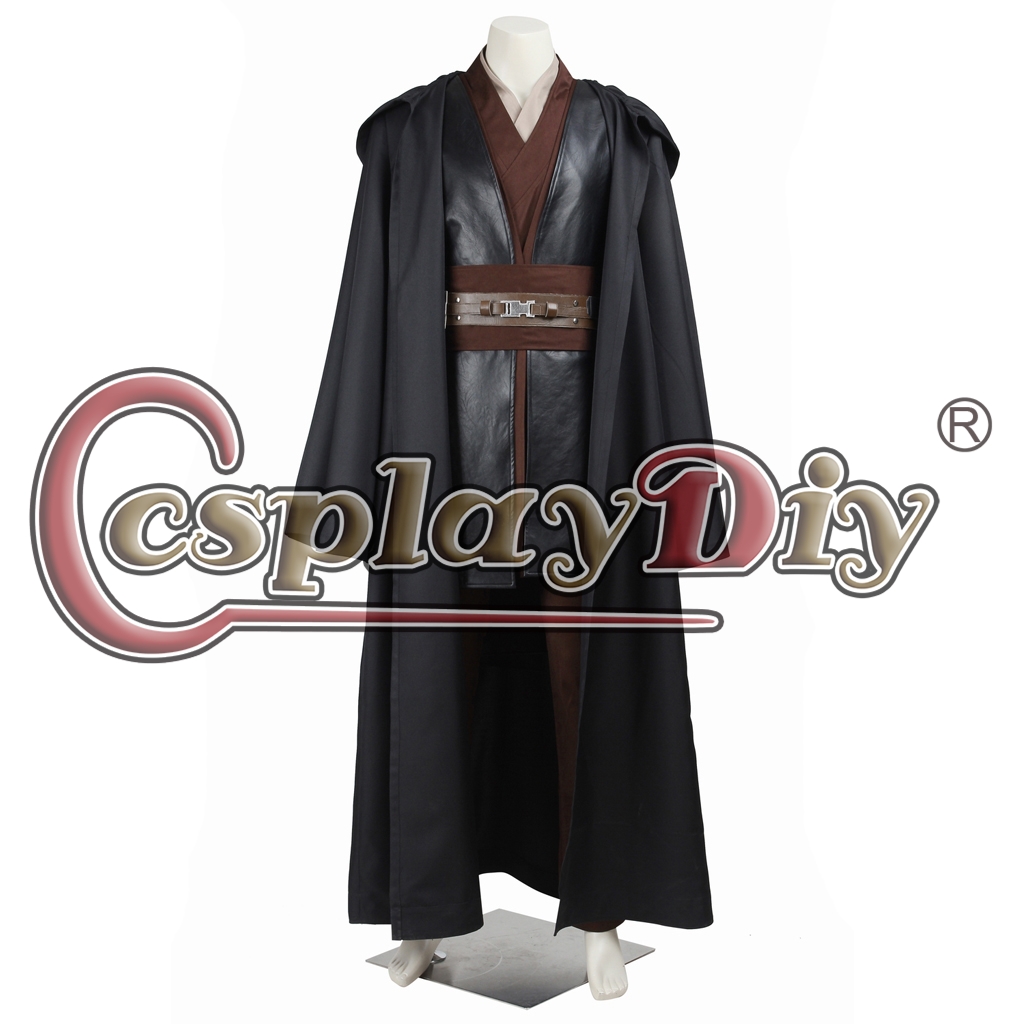 Cosplaydiy Star Wars Anakin Skywalker Costume Brown Tunic Robe Cloak ...