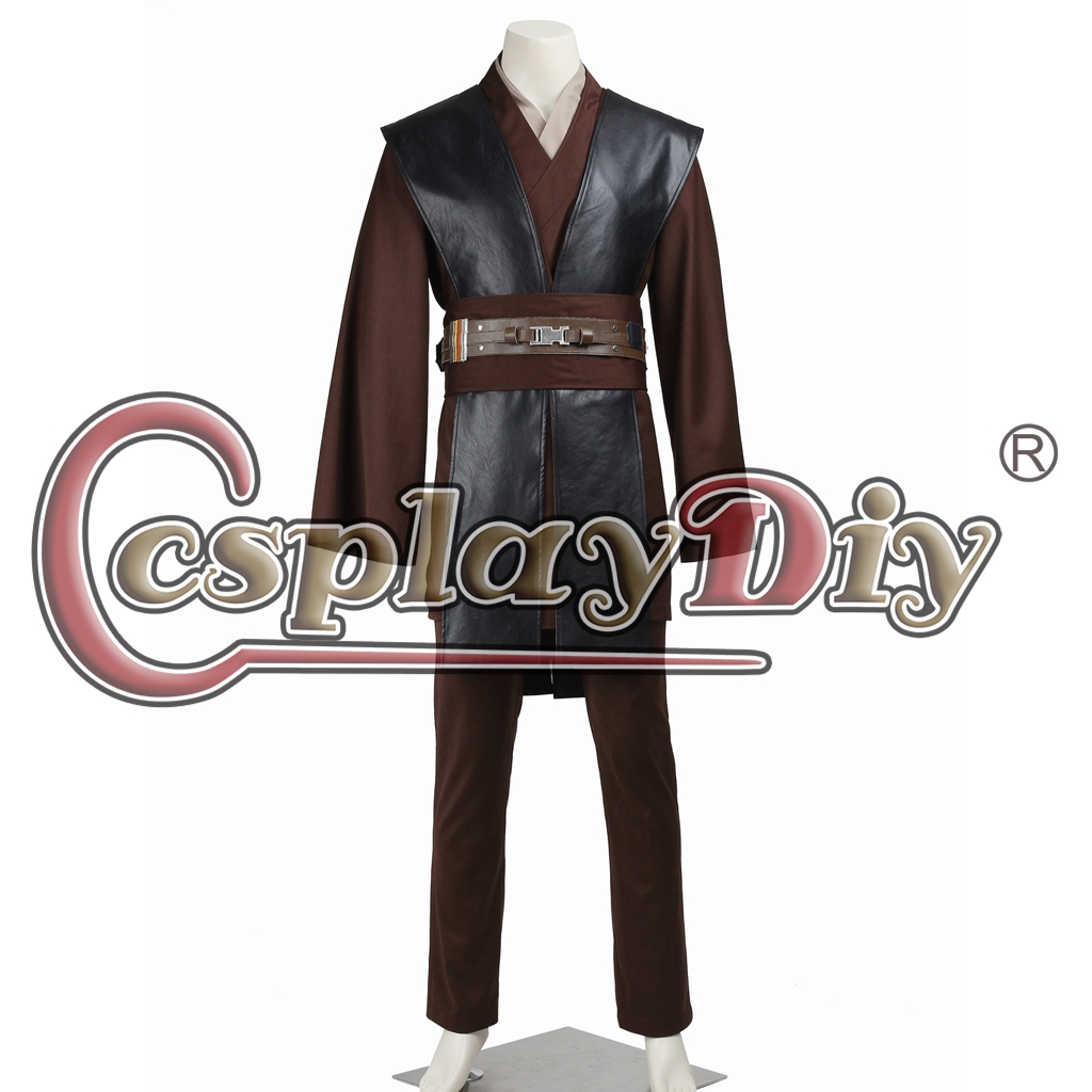 Cosplaydiy Star Wars Anakin Skywalker Costume Brown Tunic Robe Cloak ...