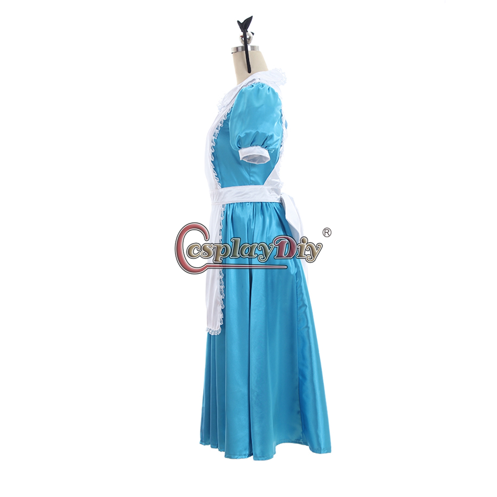 Alice in Wonderland Alice Uniform Blue Dress Women Adult Cosplay Costume,