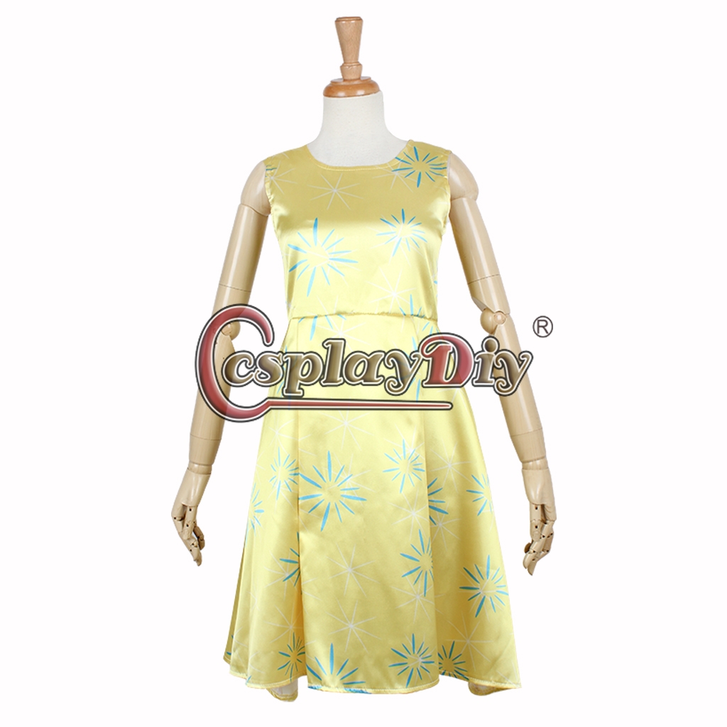 Cosplaydiy Inside Out Joy Cosplay Costume For Adult Women Halloween Party,