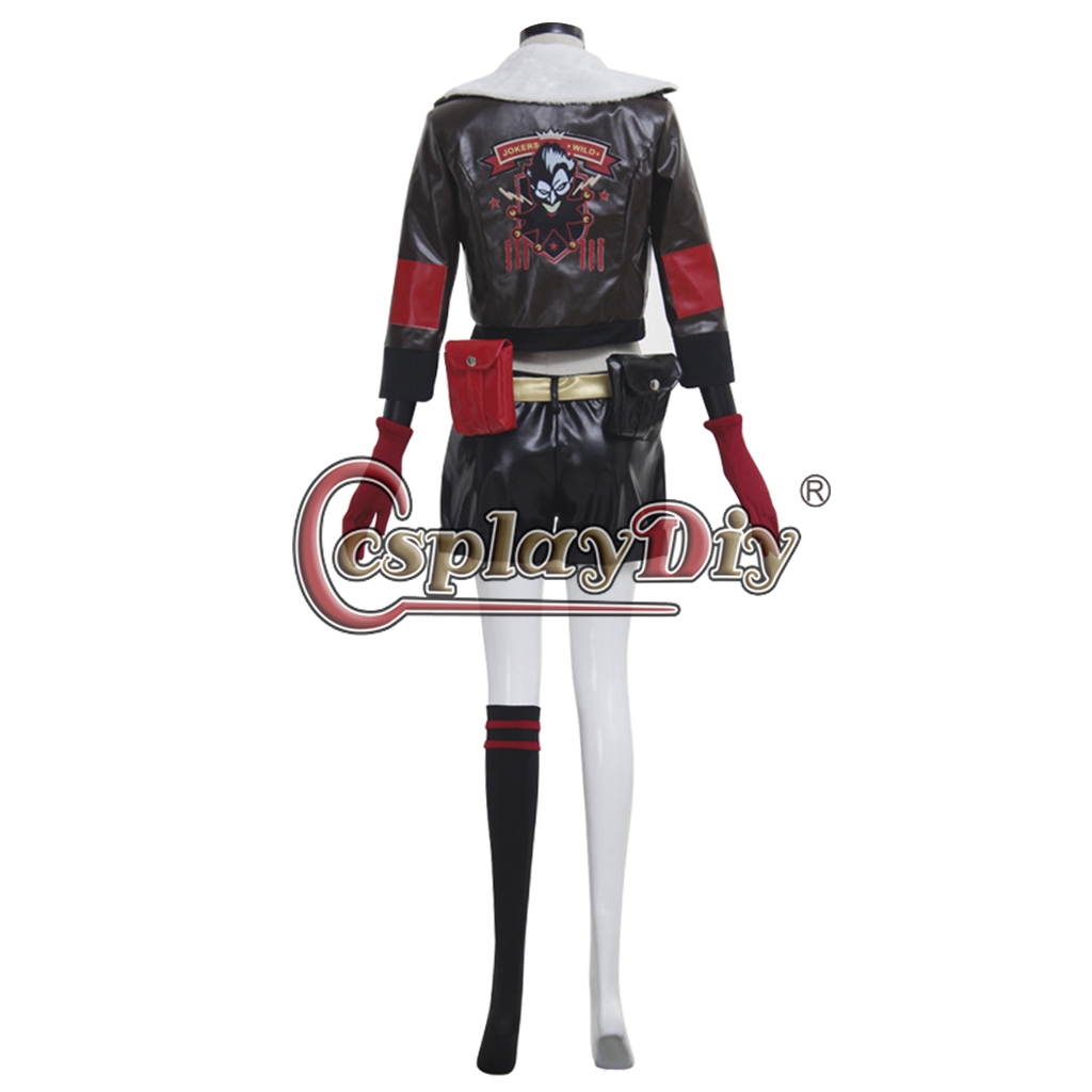 Cosplaydiy Batman Harley Quinn Bombshells cosplay costume,