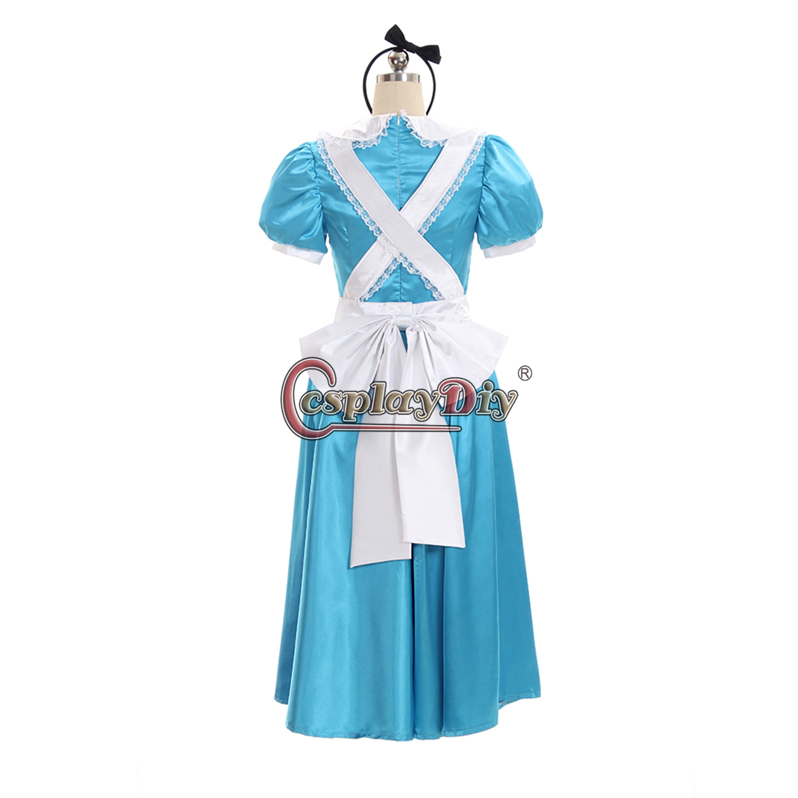 Alice in Wonderland Alice Uniform Blue Dress Women Adult Cosplay Costume,