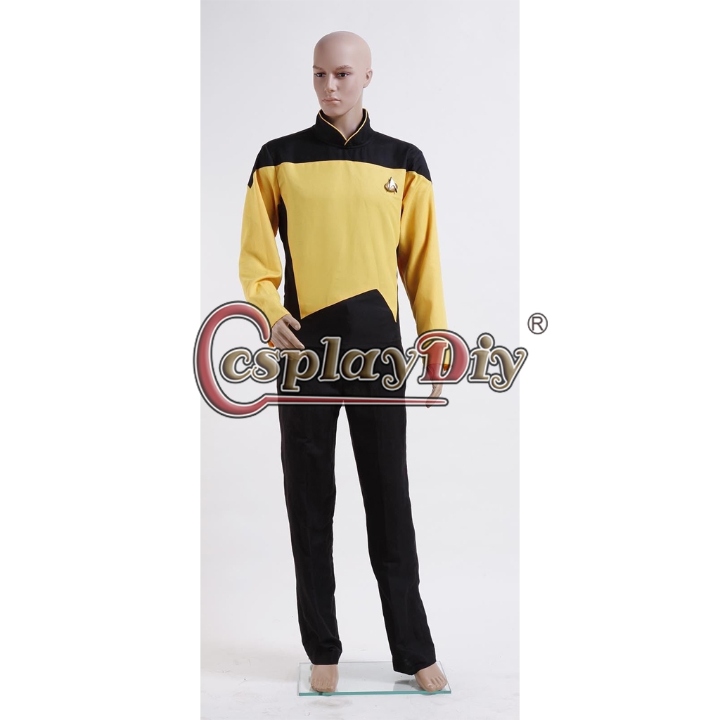 Star Trek TNG The Next Generation Uniform Set Cosplay Costume Yellow ...