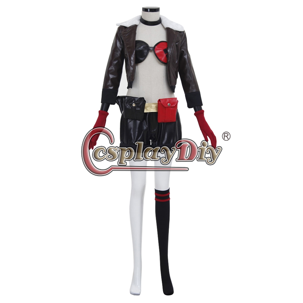 Cosplaydiy Batman Harley Quinn Bombshells cosplay costume,