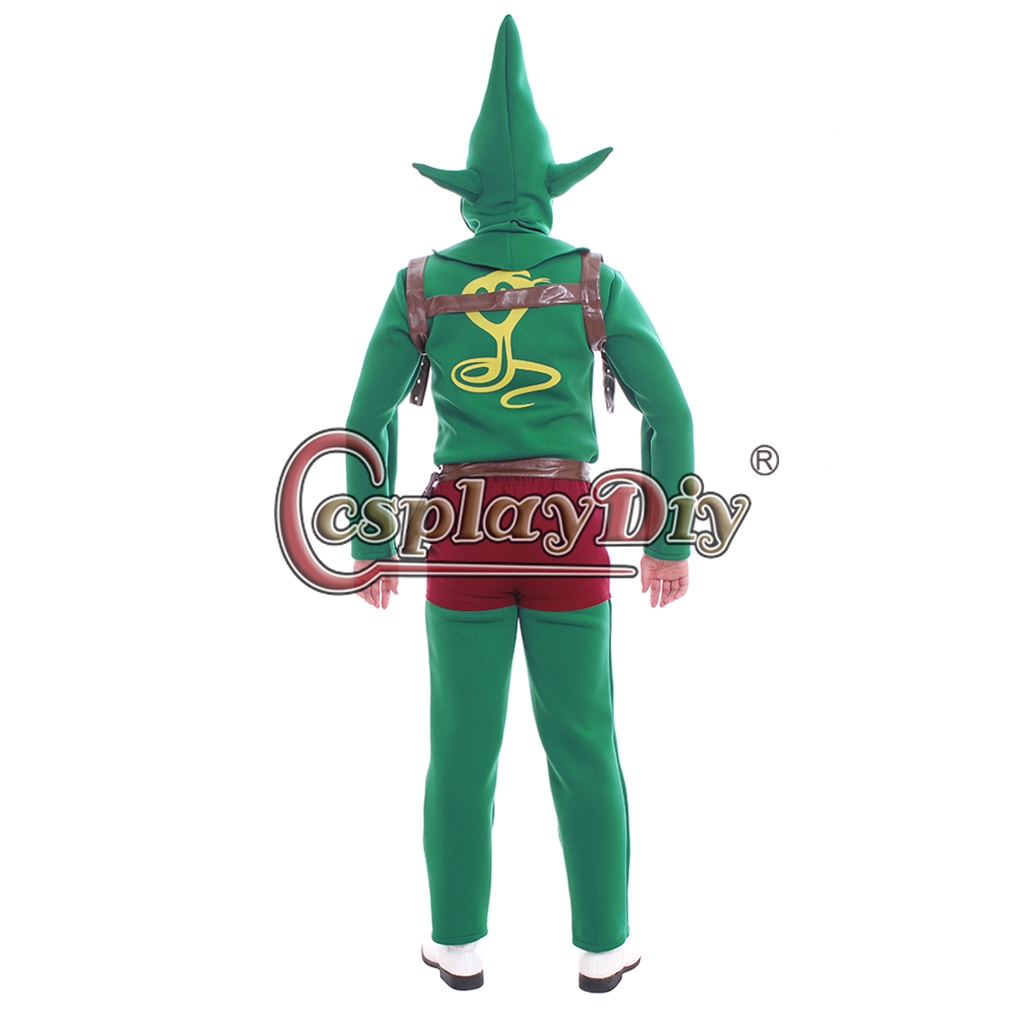 Cosplaydiy The Legend of Zelda link Green Fairy jumpsuit cosplay costume,