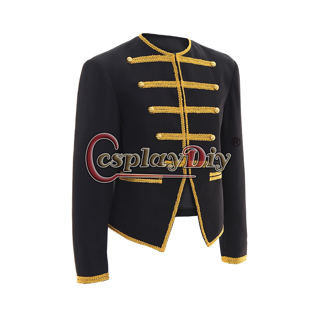 Cosplaydiy Military Parade Jacket black and gold soldier jacket Officer ...