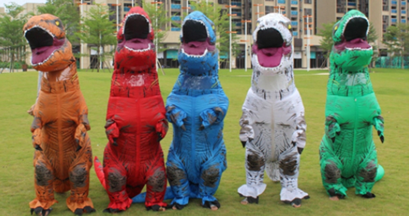 Adult Fancy Inflatable Brown dinosaur Mascot Costume for birthday party ...