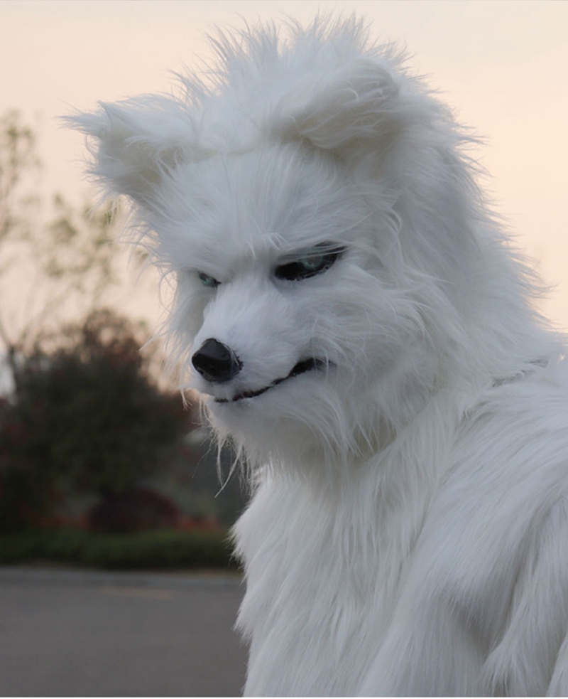 Real Life White Fox Mascot Costume Full Body Realistic Fox Fancy Dress ...