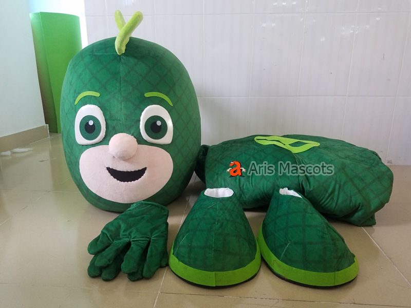 Pj Masks Green Gecko Costume Adult Gekko Fancy Dress Full Body Mascot Suit