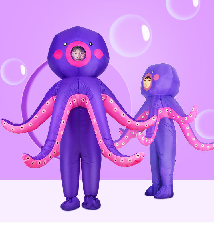 Adult and Kids Size Inflatable Octopus Costume Blow Up Fancy Dress Full Bod