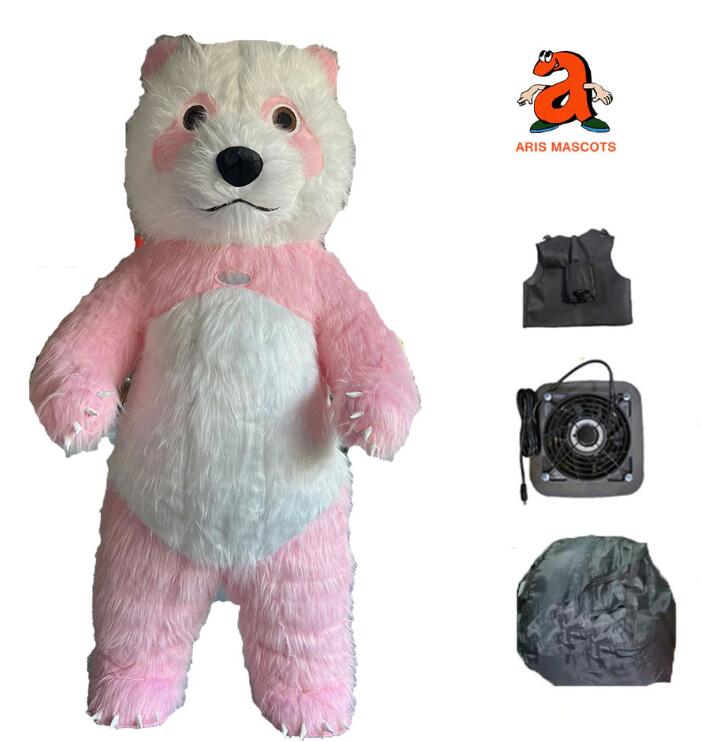 Pink Inflatable Panda Costume Walkable Mascot Suit Adult Pink Panda ...