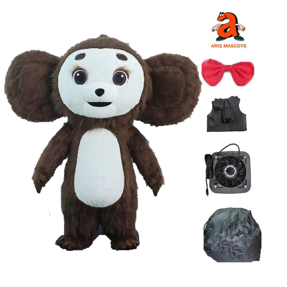 2m Inflatable Monkey Mascot Costume Adult Furry Plush Blow Up Suit ...