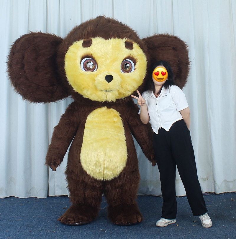 2m Inflatable Monkey Mascot Costume Adult Furry Plush Blow Up Suit ...