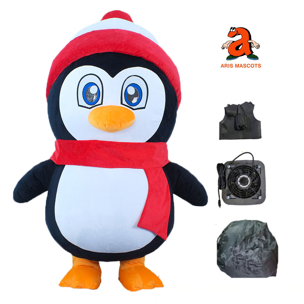Real Life Adult Penguin Costume Full Body Inflatable Mascot Suit ...