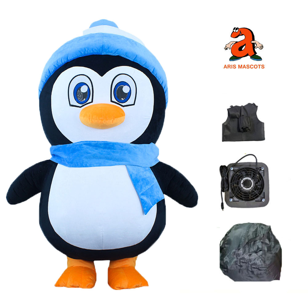 Giant Penguin Inflatable Suit Adult Full Body Fur Mascot Costume for ...