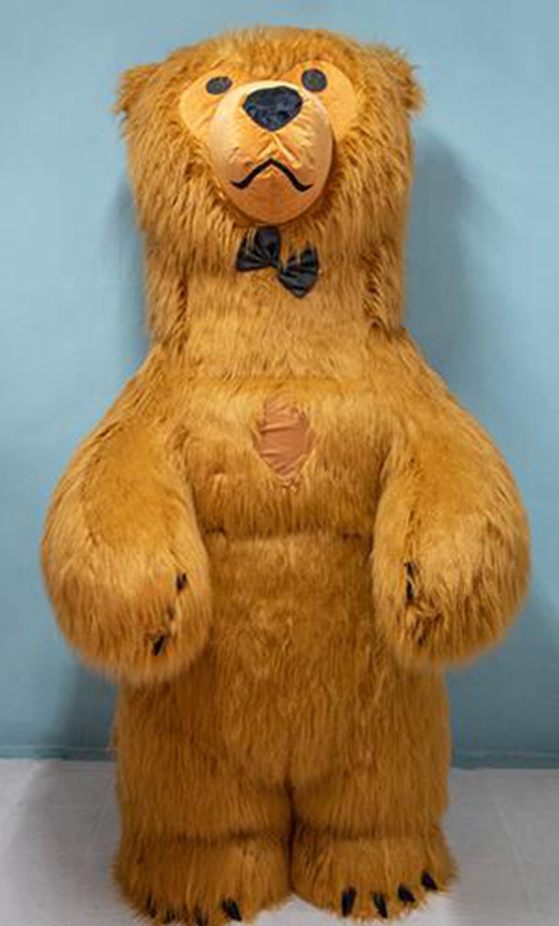 Inflatable White Bear Costume with Red Bow, Adults Huge Polar Bear Blow ...