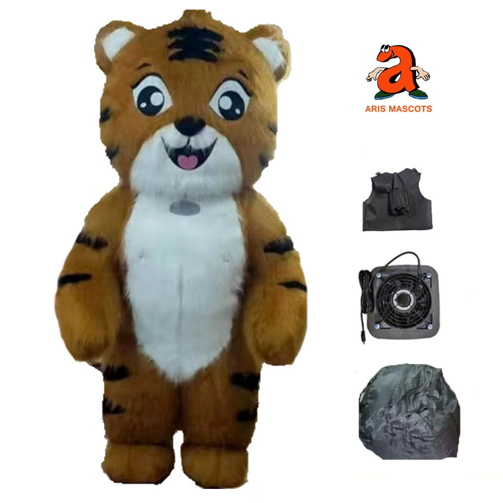 2m/2.6m (6ft/8ft) Adult Full Plush Mascot Tiger Inflatable Suit ...