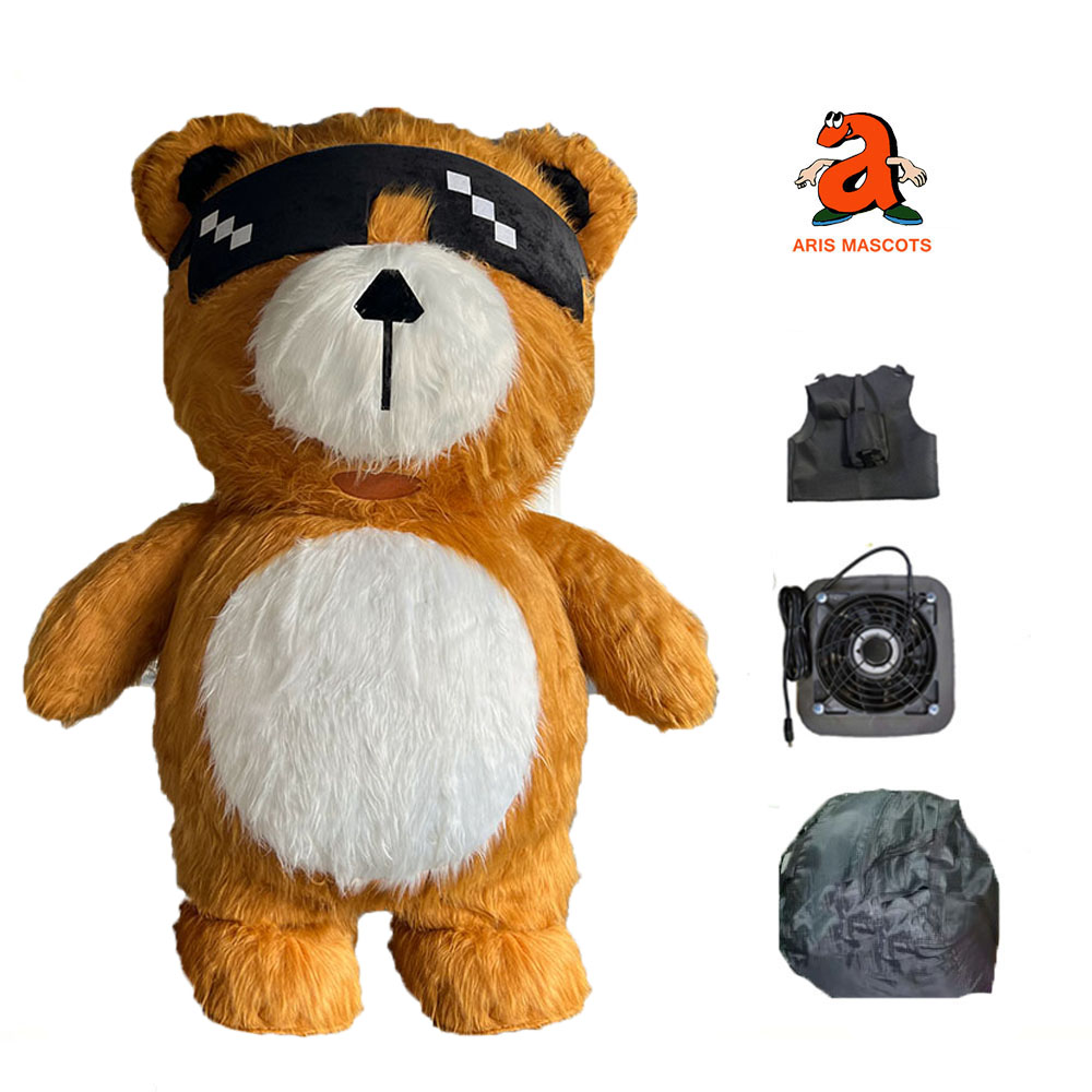 Giant Cool Bear Blow Up Suit Full Body Walkable Mascot Inflatable ...