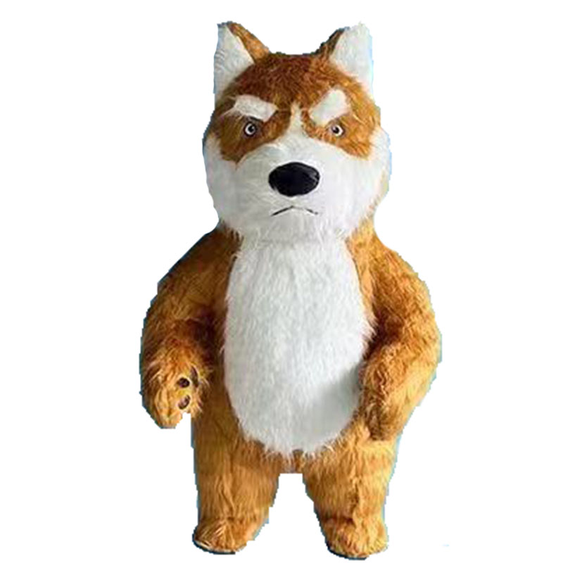 Adult Husky Dog Inflatable Furry Mascot Costume for Entertainment Blow ...