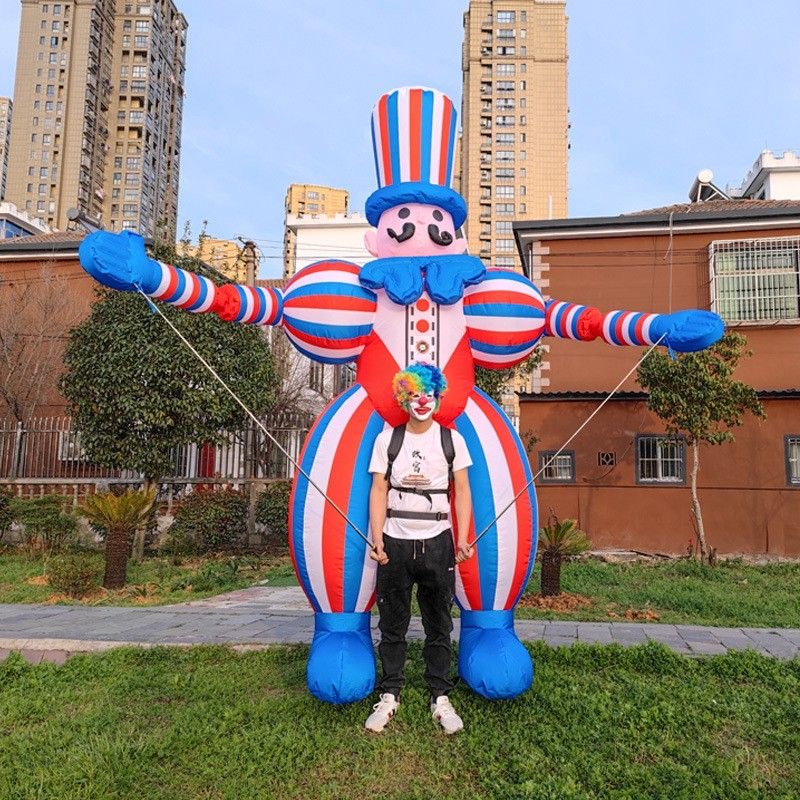 3m Adult Carry Inflatable Long Legs Clown Walking Interactive Props for ...