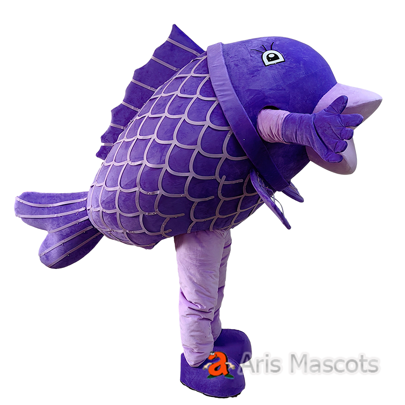 Giant Fish Mascot Adult Costume, Red and Yellow, Very Cute Realistic ...