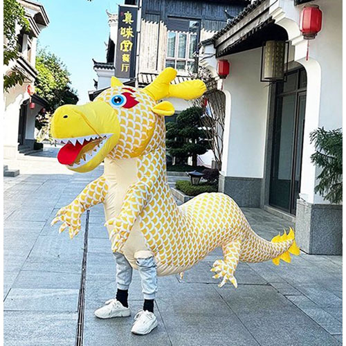Inflatable Adult Walking Dragon Costume for New Year Events Blow Up Suit