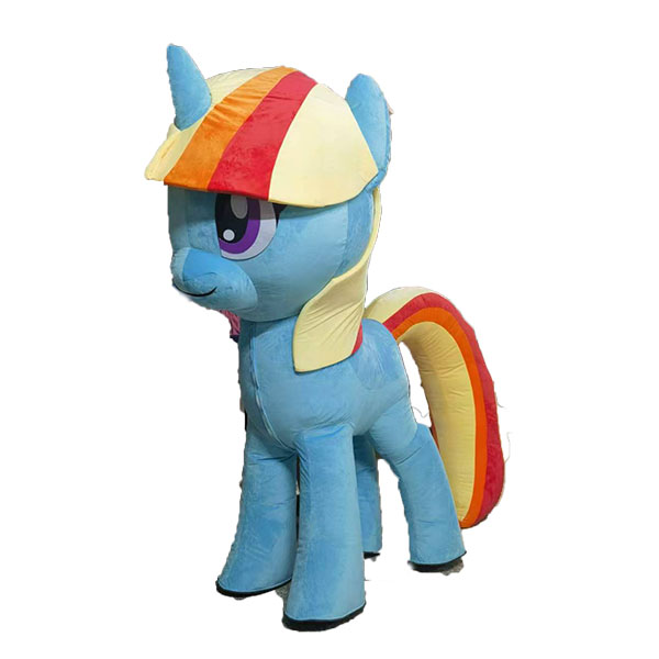 2m Realistic 4 Legs Inflatable Pony Mascot Costume Adult Full Body ...