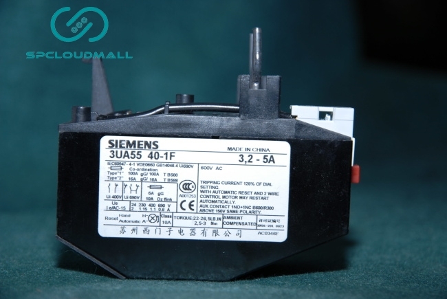 SIEMENS OVER LOAD RELAY 3UA55 40-1F 3.2-5A,RELAY