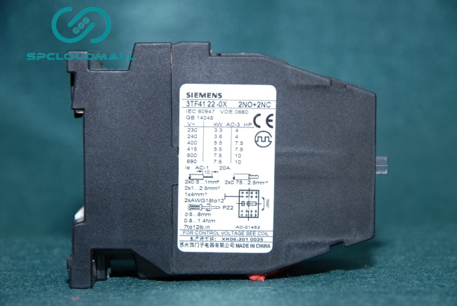 SIEMENS CONTACTOR 3TF41 22-0X 2NO+2NC,CONTACTOR