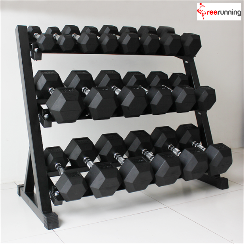 Three Layer Heavy Duty Dumbbell Rack Gym Fitness Commercial Dumbbell Rack