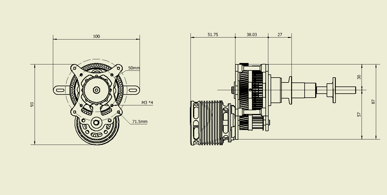 Contra Rotating Propeller Drive System for F3A