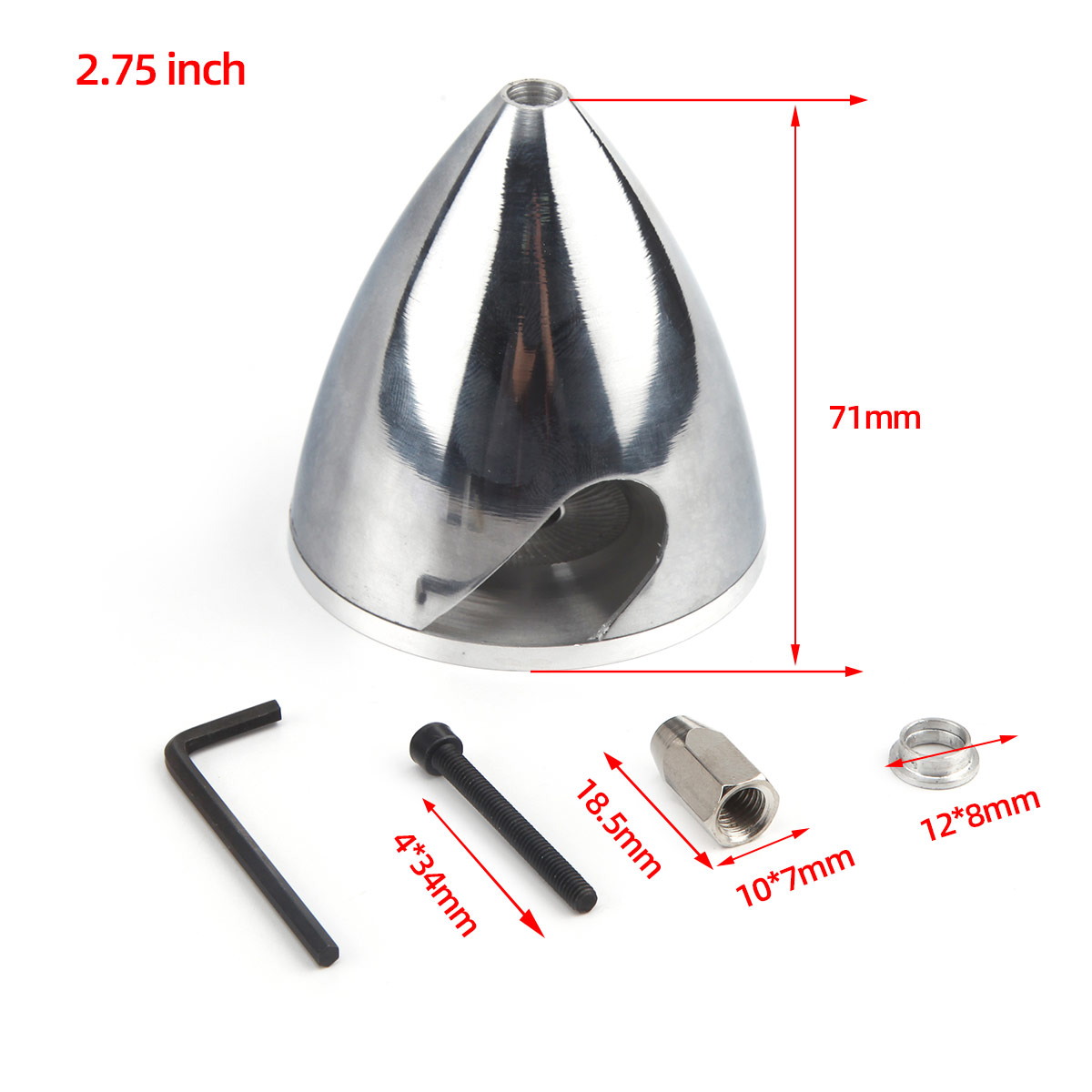 ZYHOBBY 1.5~4inch 2 Blades CNC Polished Aluminum Alloy Spinner