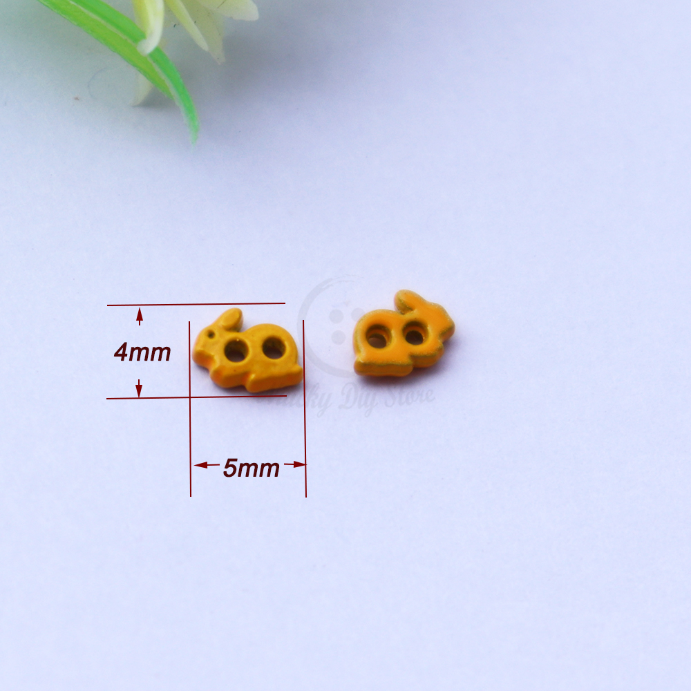 5mm Little Rabbit Mini Buttons for Small Doll 2 Holes Animal Shape ...
