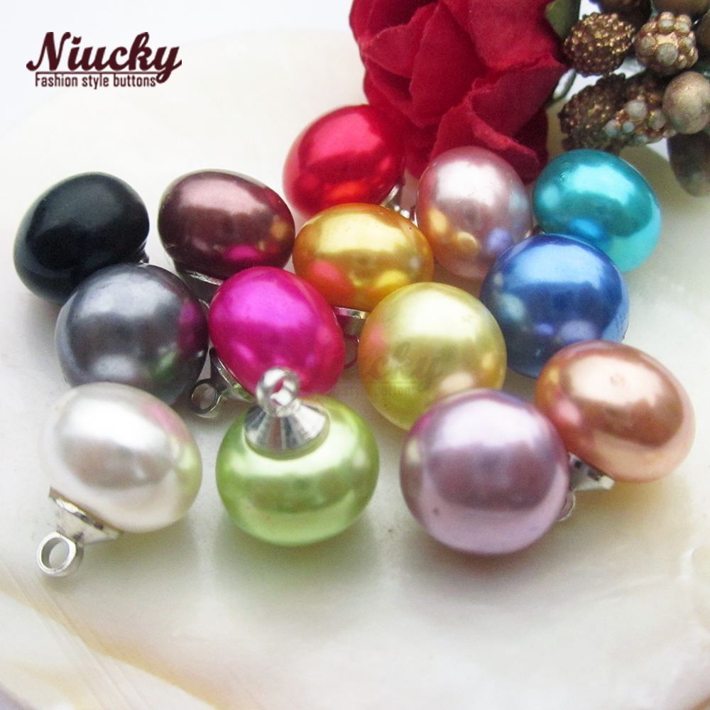 10mm Shank Colorful Steam Bun Pearl Buttons For Lady Clothing Zipper ...
